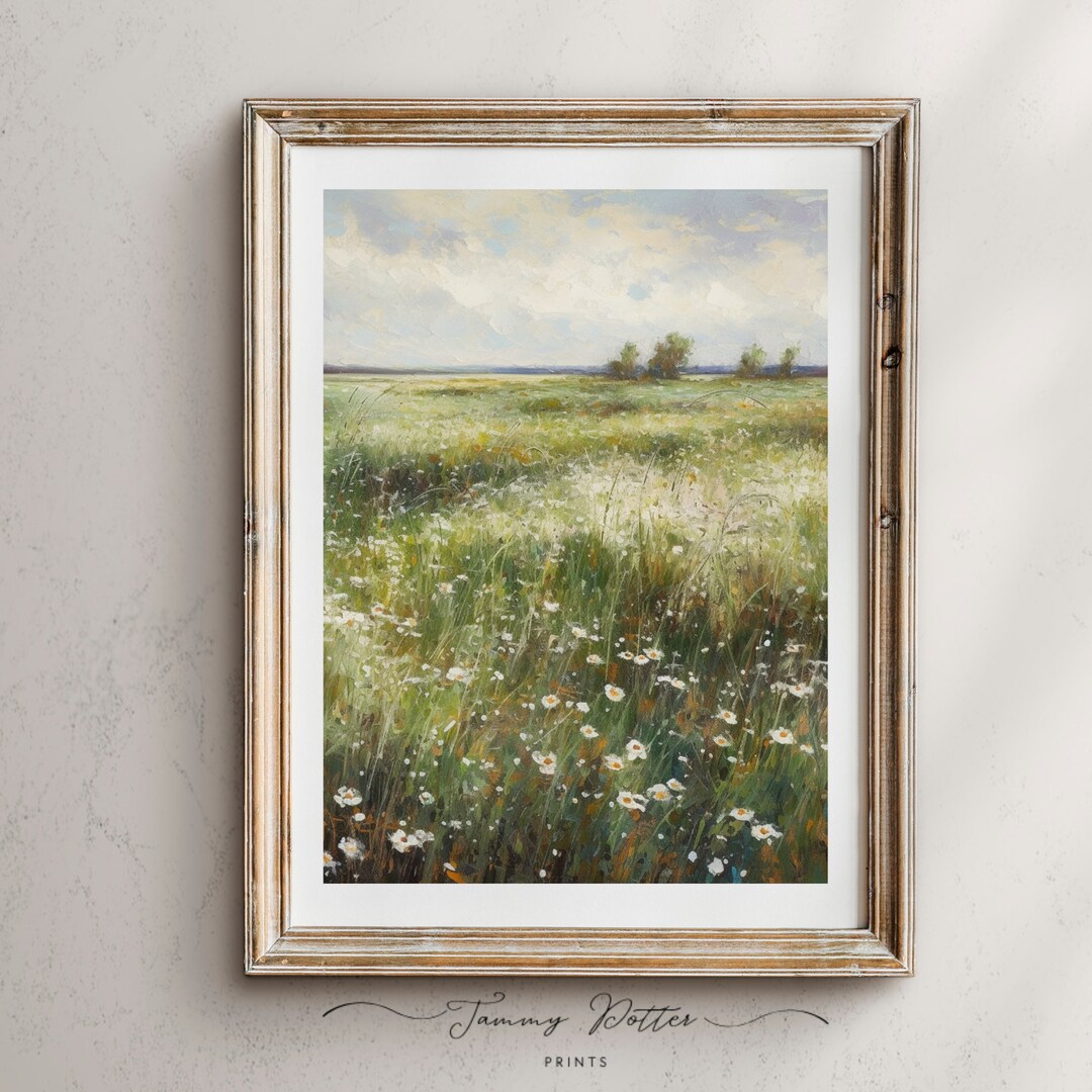 White Flower Landscape Printable - Etsy