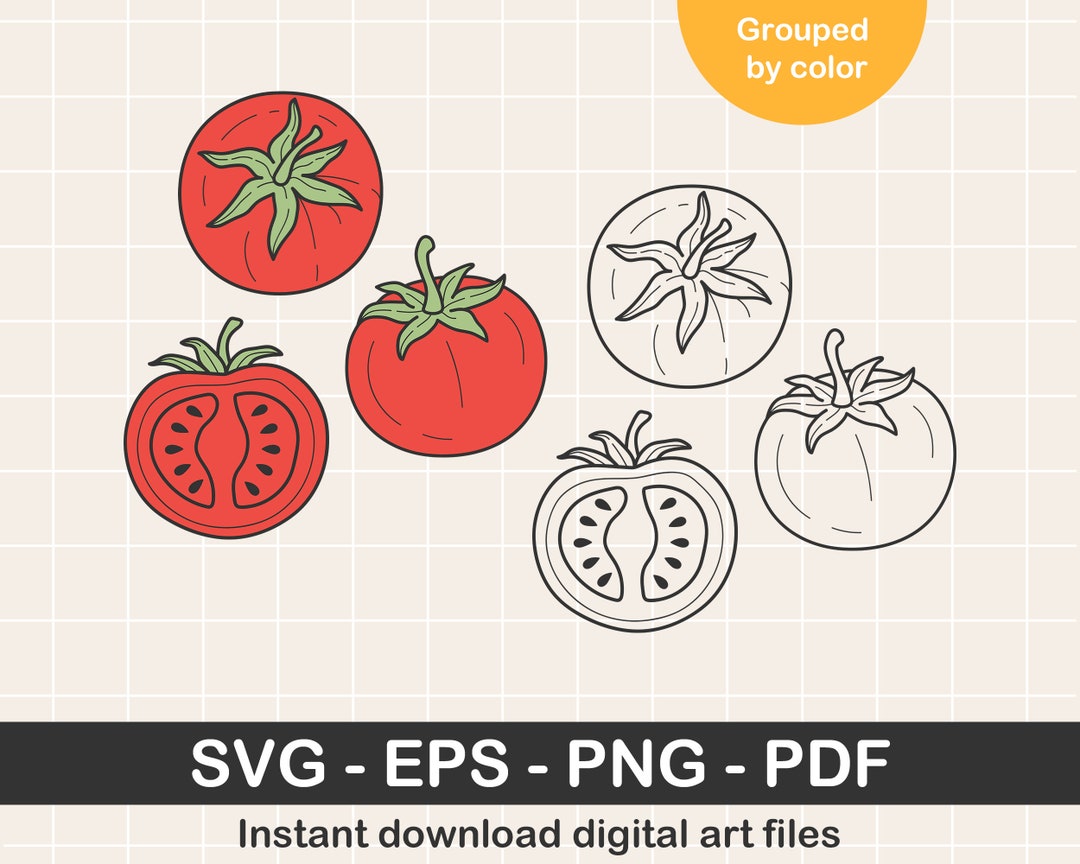 Tomato Bundle Svg File. Instant Download Png, Pdf, Eps. Original ...