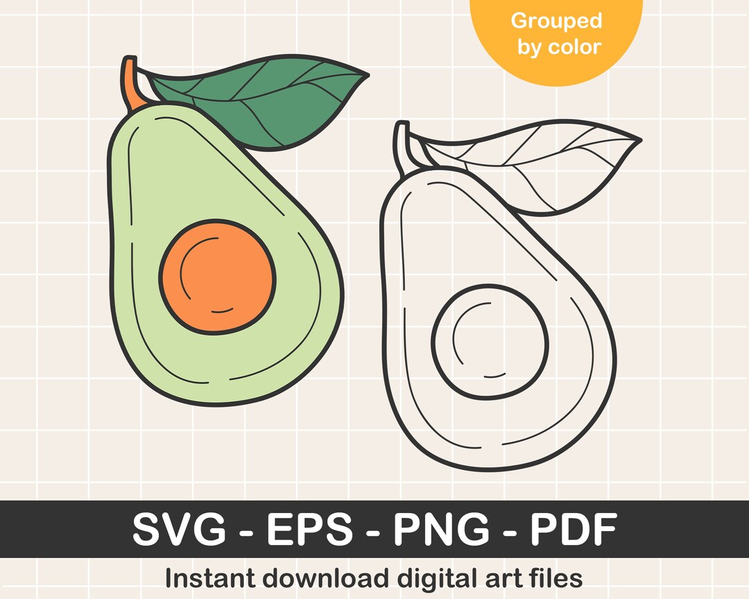 Avocado Svg File. Instant Download Png, Pdf, Eps. Original Digital ...