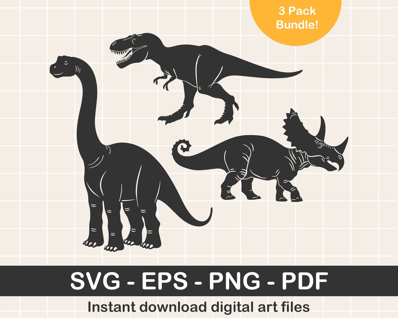 Dinosaurs Svg File. Instant Download Png, Pdf, Eps. Original Digital ...