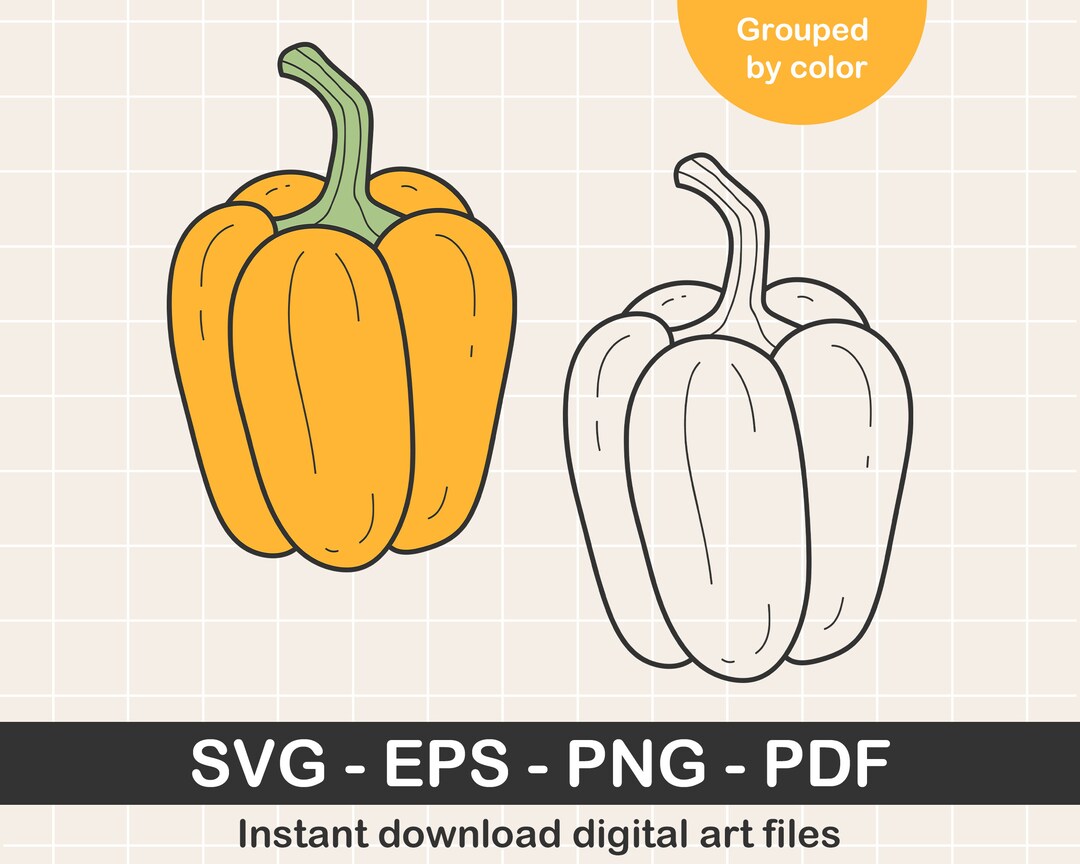 Bell Pepper Svg File. Instant Download Png, Pdf, Eps. Original Digital ...