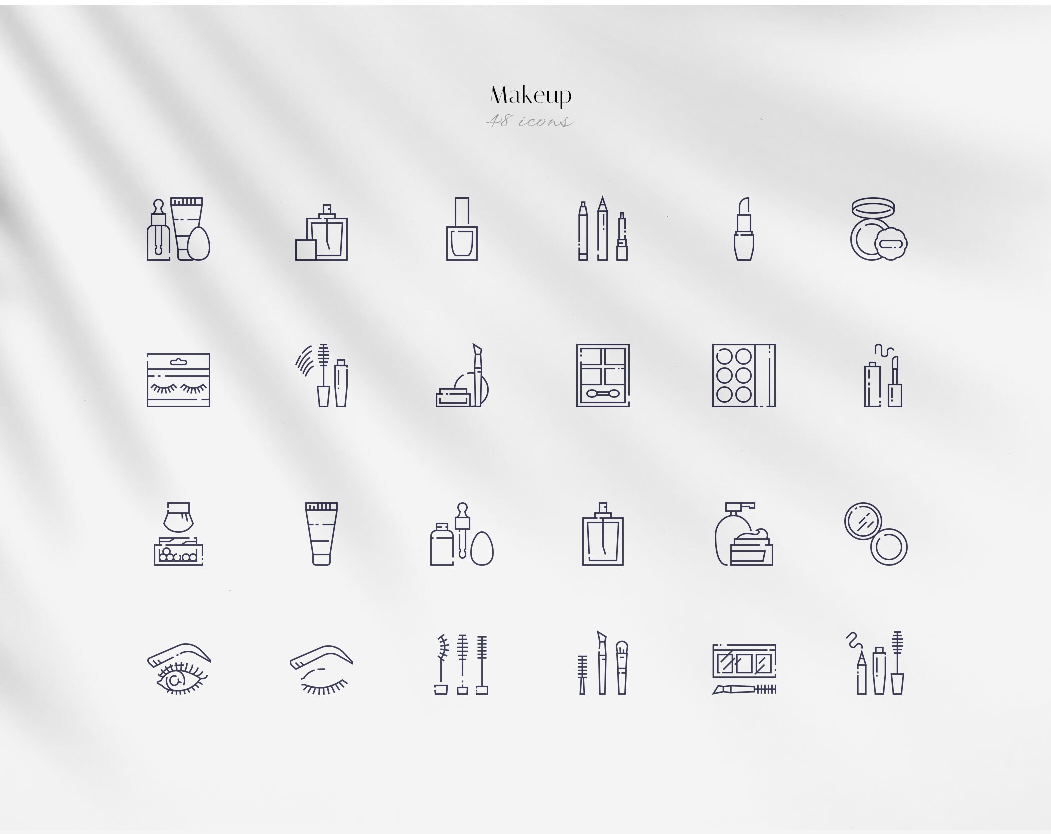 Line Icons Makeup in Vector and PNG. - Etsy