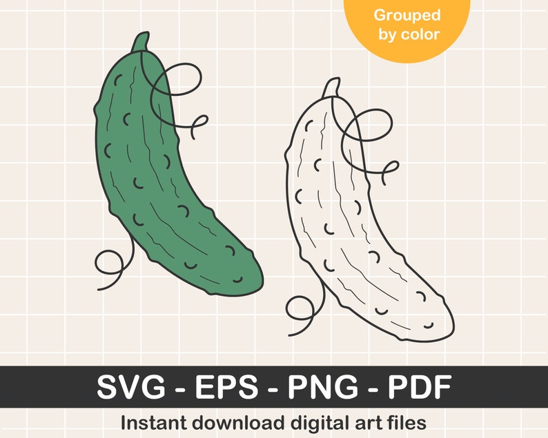 Cucumber Svg File. Instant Download Png, Pdf, Eps. Original Digital ...