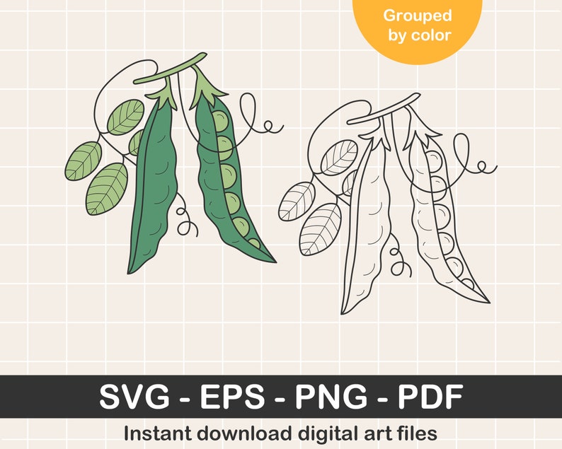 Peas in a Pod Svg File. Instant Download Png, Pdf, Eps. Original ...