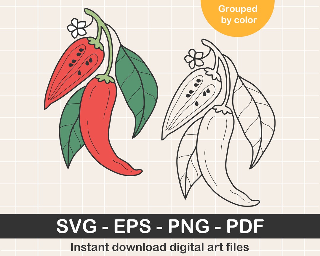 Chili Pepper Svg File. Instant Download Png, Pdf, Eps. Original Digital ...