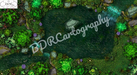 Woodland Pool Dnd Digital Battlemap | Etsy