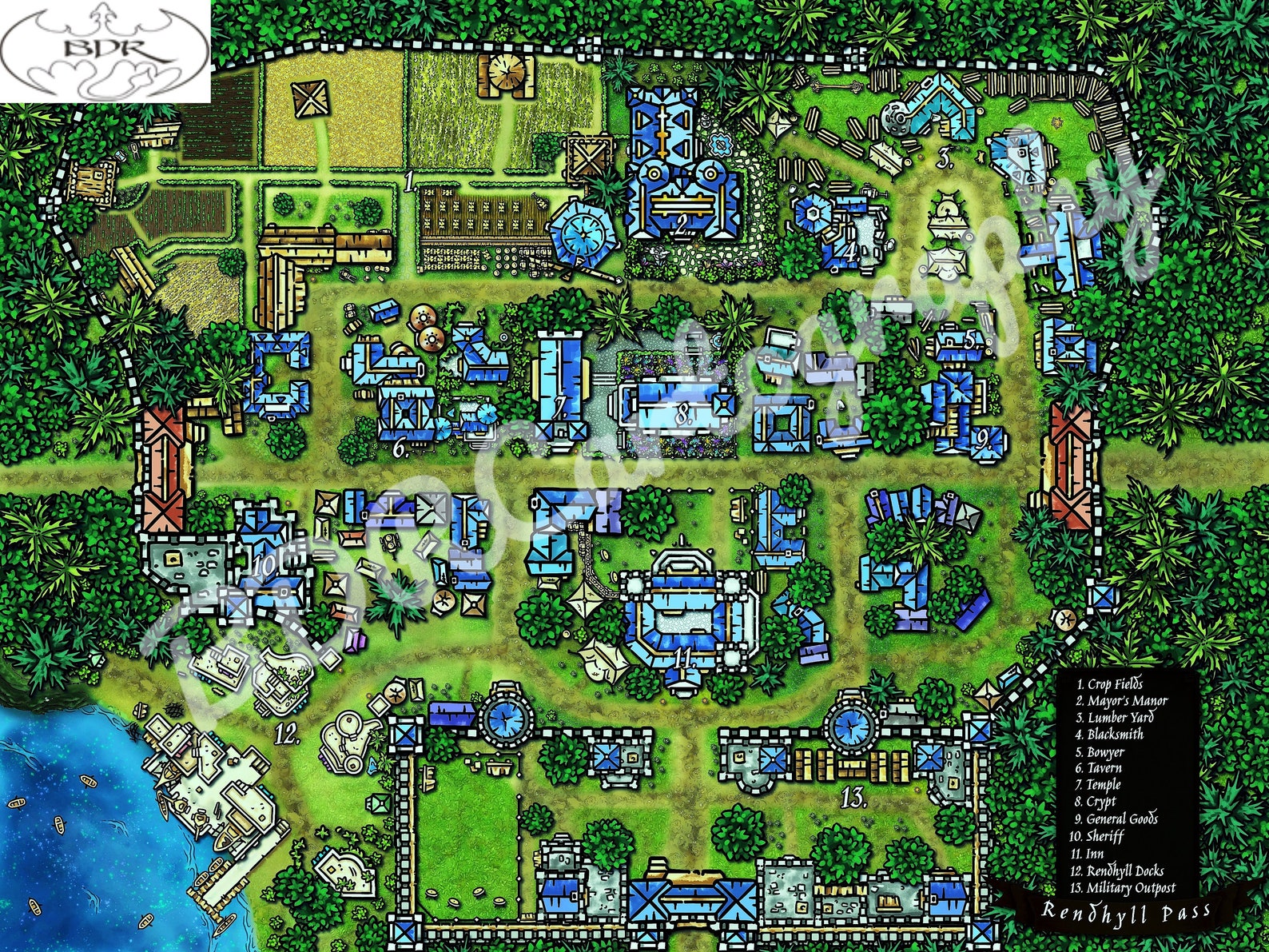 Digital Map, Dnd, 5e, Dungeons and Dragons, Forest Town, Dnd Forest ...