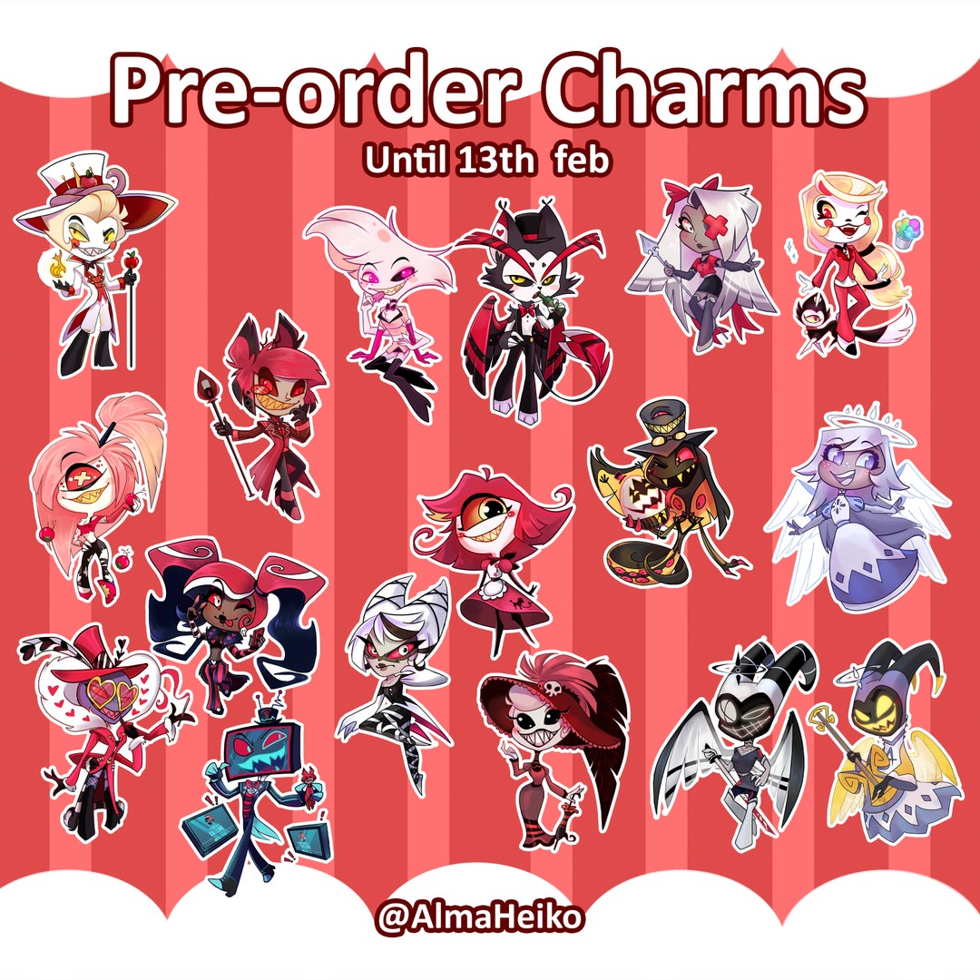 Hazbin Hotel Acrylic Epoxy Keychains / Alastor Lucifer Husk Angel Dust ...