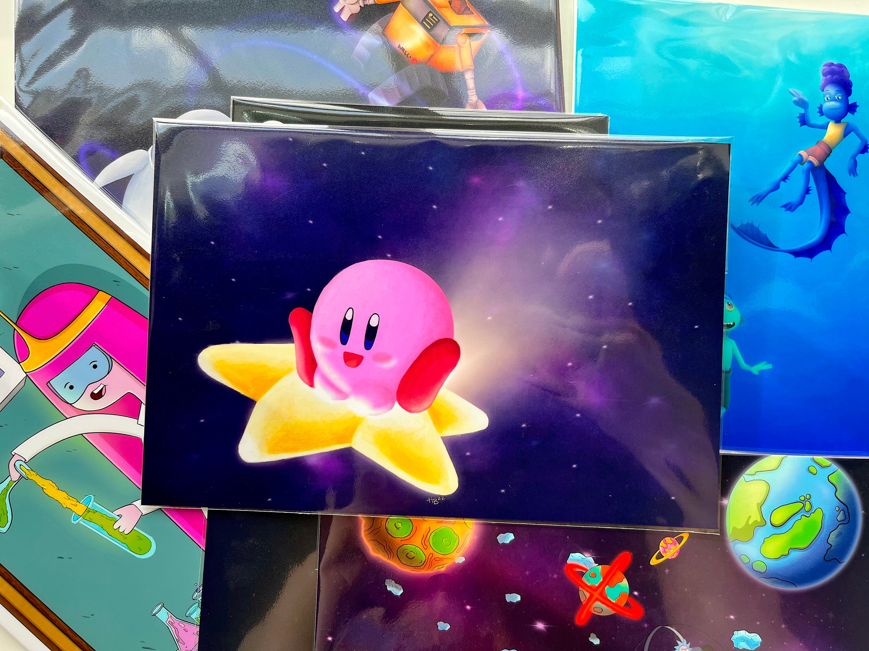 Kirby Flying on a Star ART PRINT - Etsy