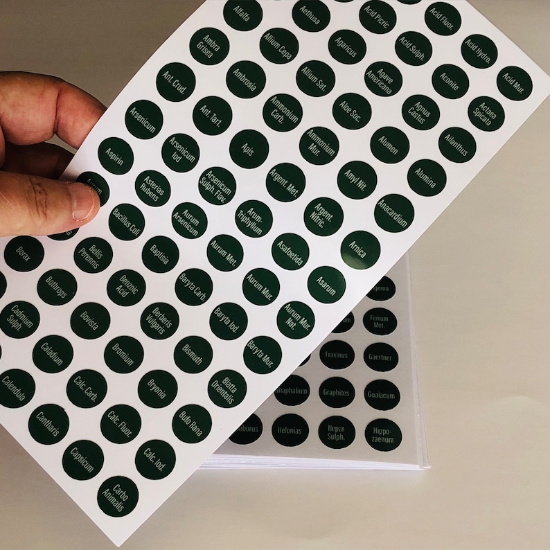 78 Customisable Homeopathy Cap Labels | 13mm Dia Circular | Personalise ...