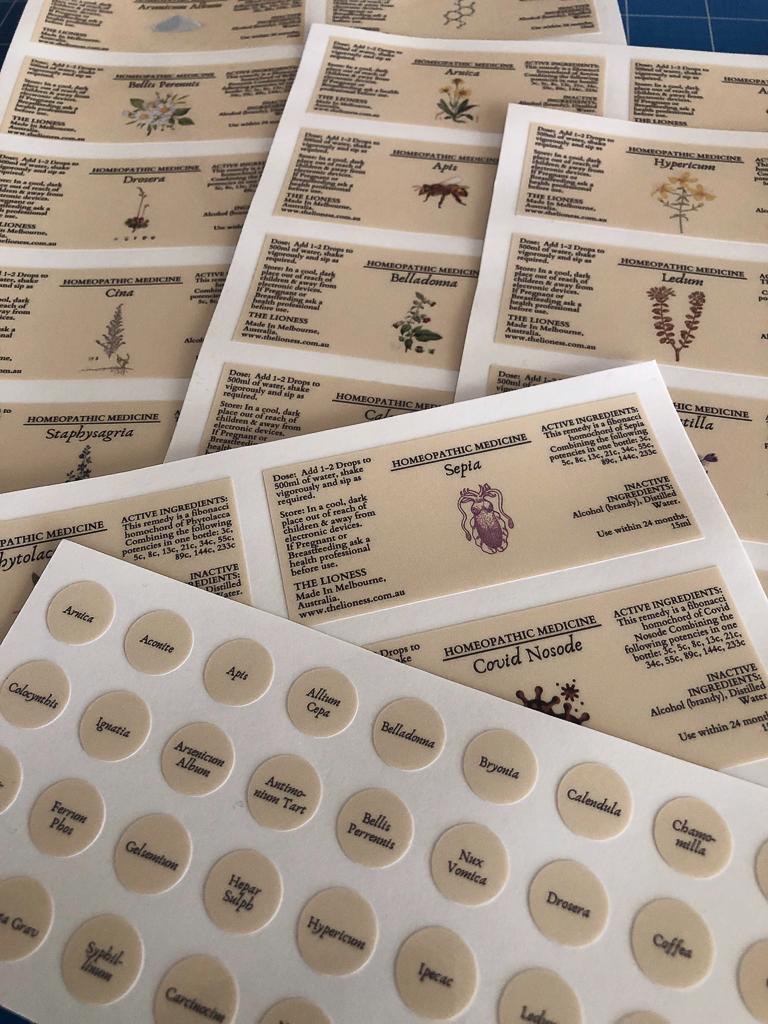 Customisable Homeopathic Product Labels | Set of 30 87mm X 35mm + 13mm ...