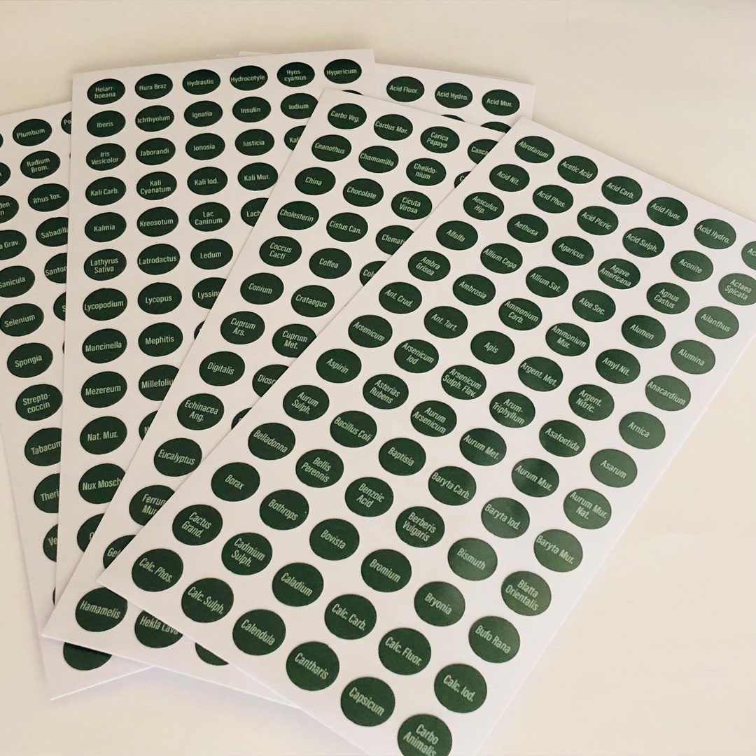 78 Customisable Homeopathy Cap Labels | 13mm Dia Circular | Personalise ...
