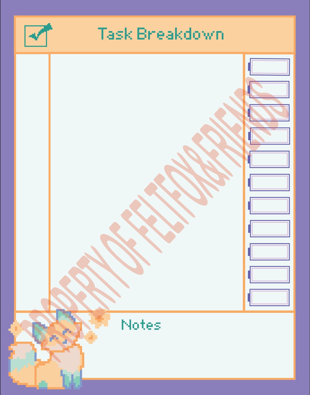 ADHD Flower Fox Task Planning Sheet - Etsy