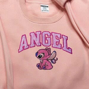 Stitch Angel Couple Sweater, Cartoon Sweatshirts, Embroidered ...