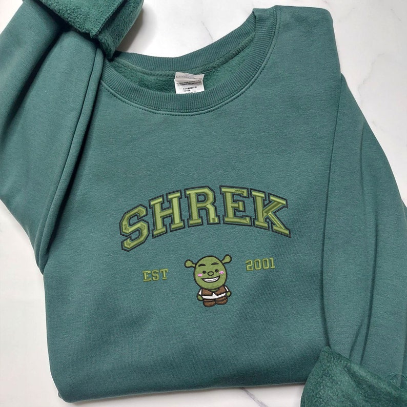 Shrek Sweater Cartoon Embroidered Sweatshirts Trending - Etsy