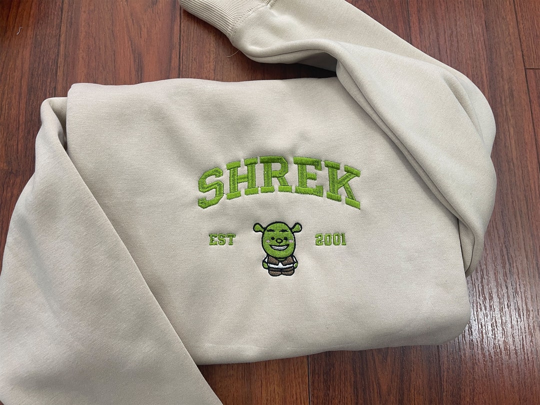 Shrek Sweater, Cartoon Embroidered Sweatshirts, Trending Crewneck ...