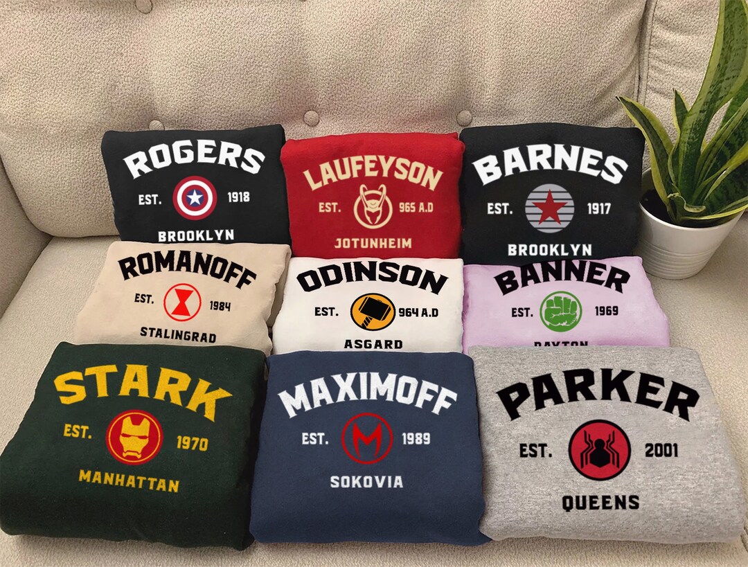 Marvel Superhero Team Shirts Avengers Sweatshirts Birthday - Etsy