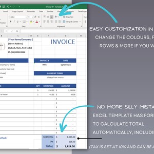 Invoice Template for Excel | PDF Editor | Acrobat Reader. Invoice ...