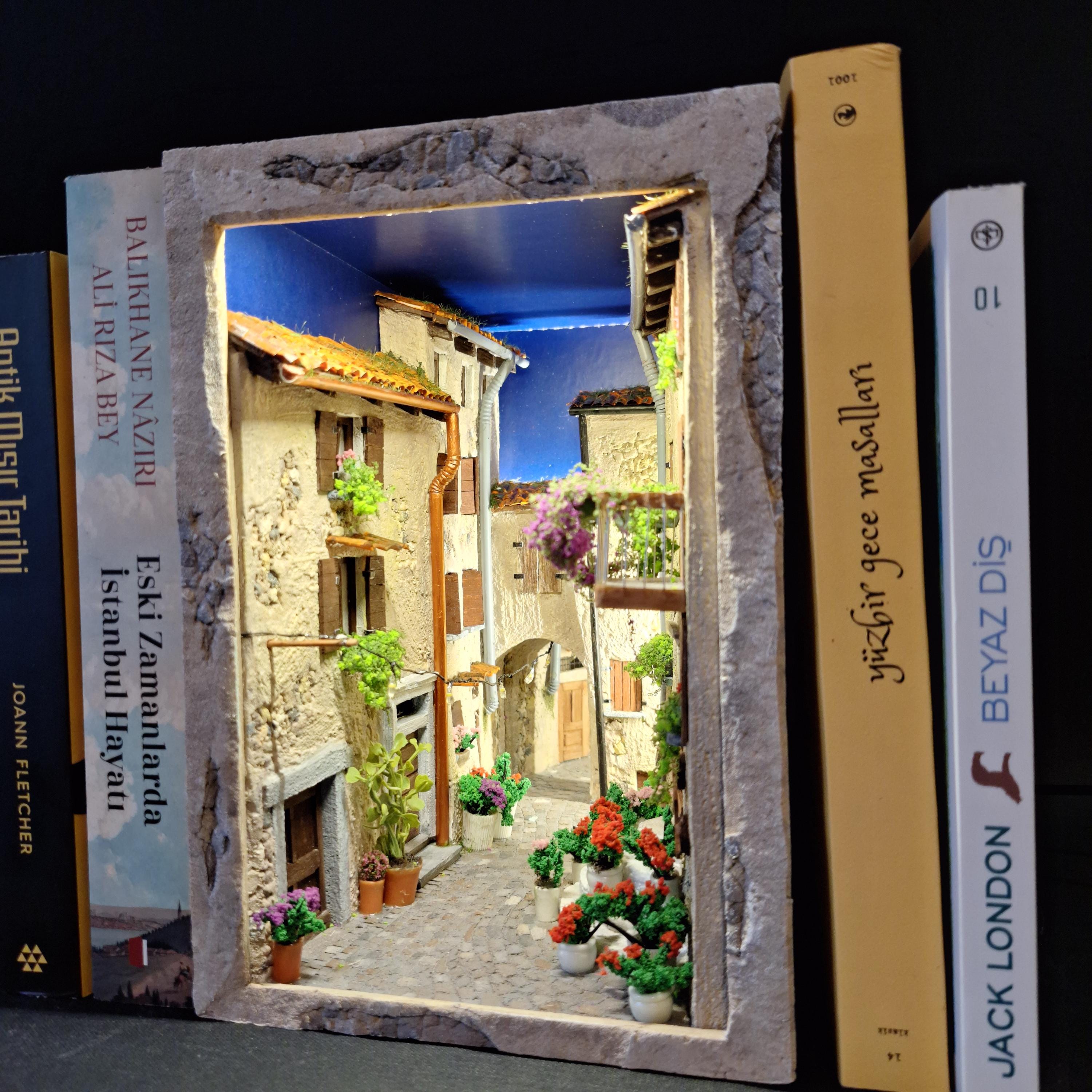 Handcrafted Italian Alley Book Nook – Lighted Miniature Diorama - Etsy