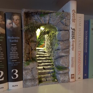 Ancient Forest Gateway Book Nook | Stone Arch Miniature Scene With ...
