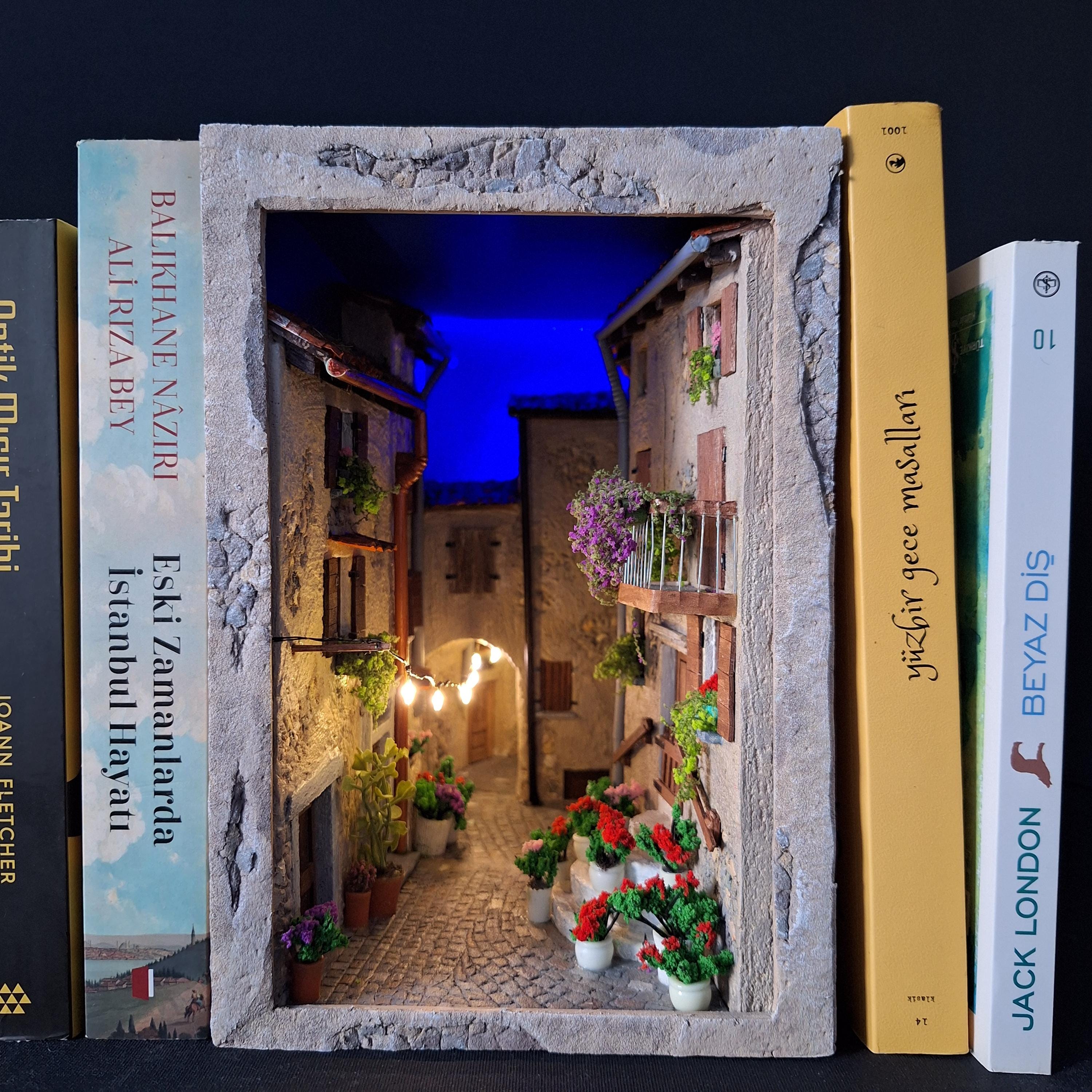 Handcrafted Italian Alley Book Nook – Lighted Miniature Diorama - Etsy