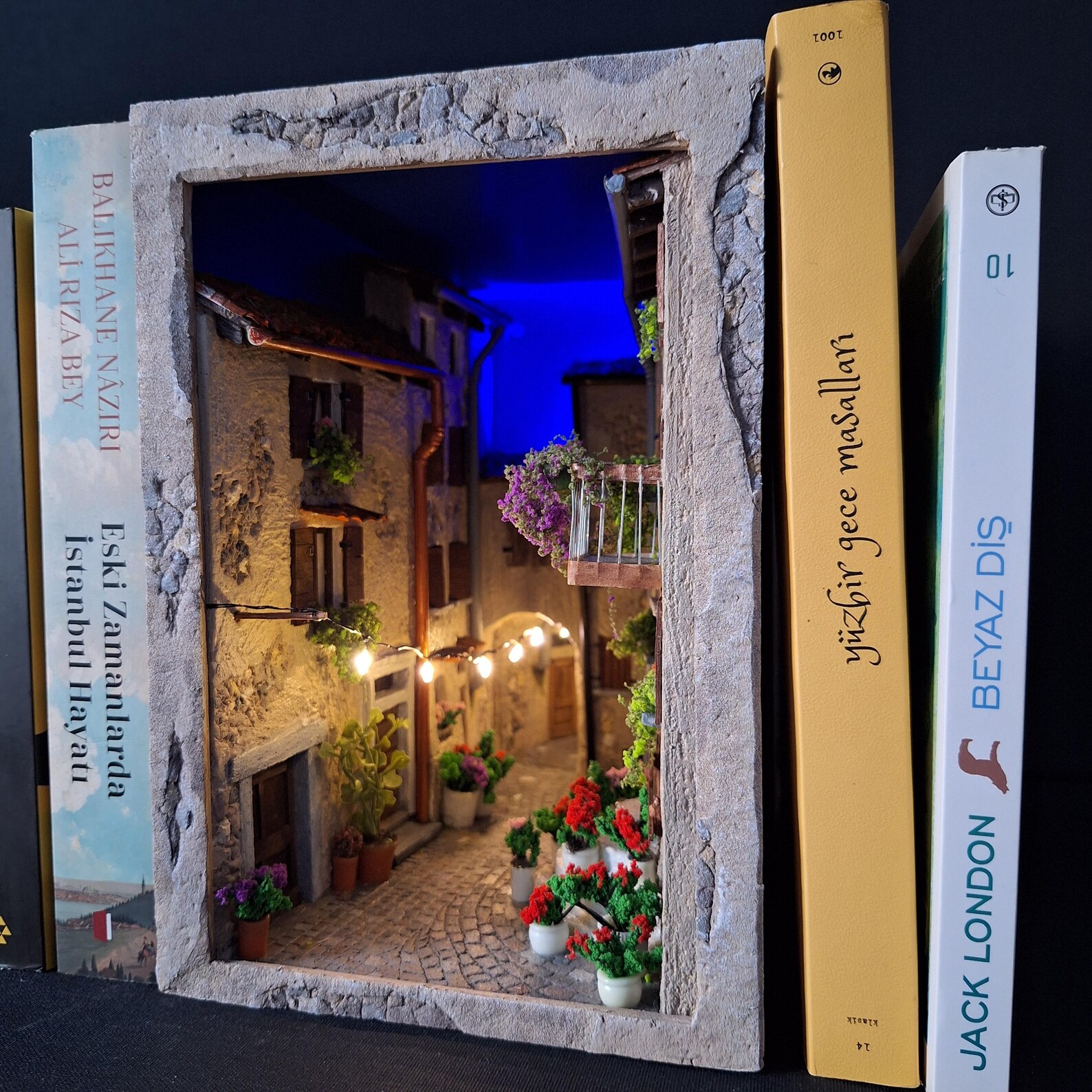 Handcrafted Italian Alley Book Nook – Lighted Miniature Diorama - Etsy