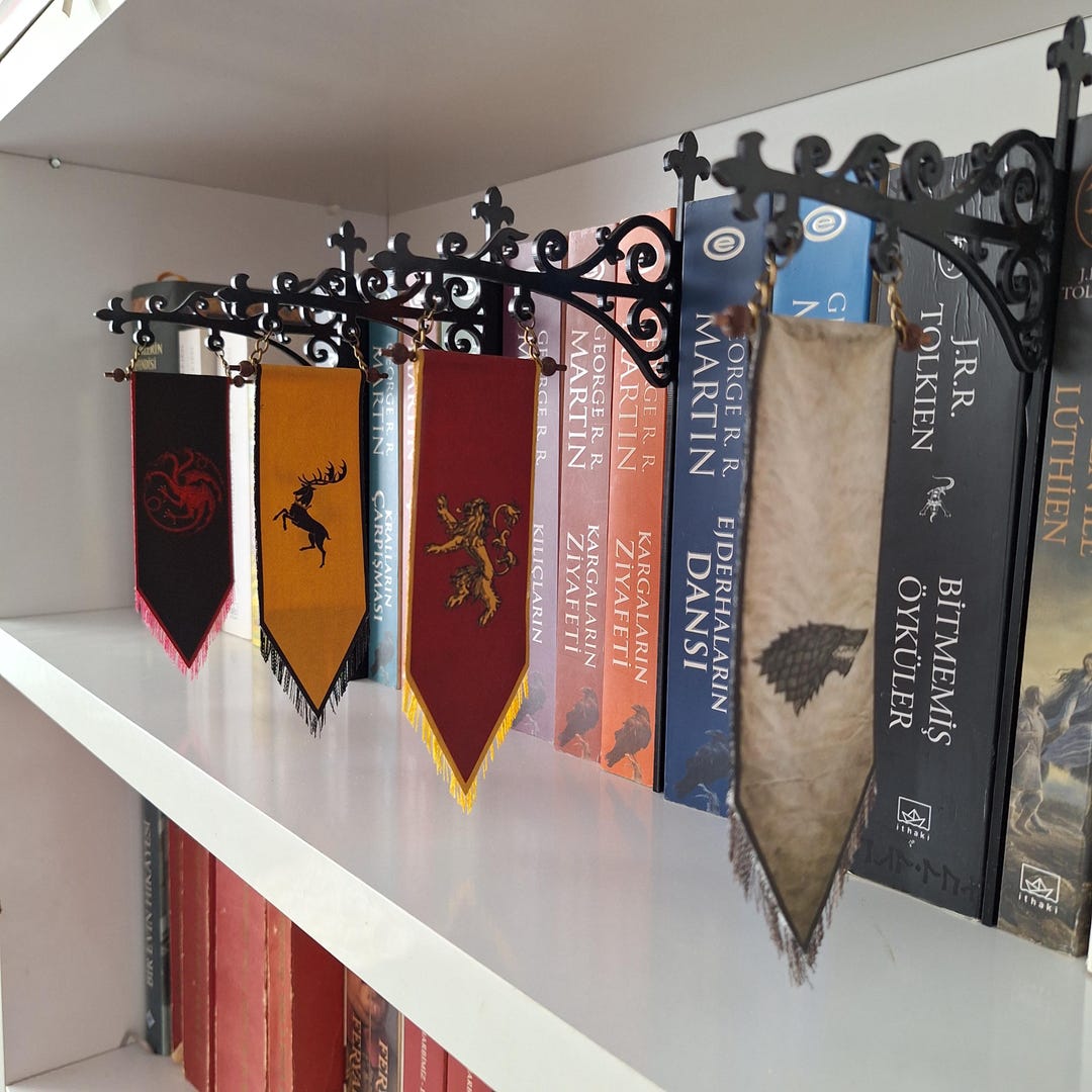 Fantasy Shelf Banner for Bookshelves | Medieval Sigil Decor | Double ...