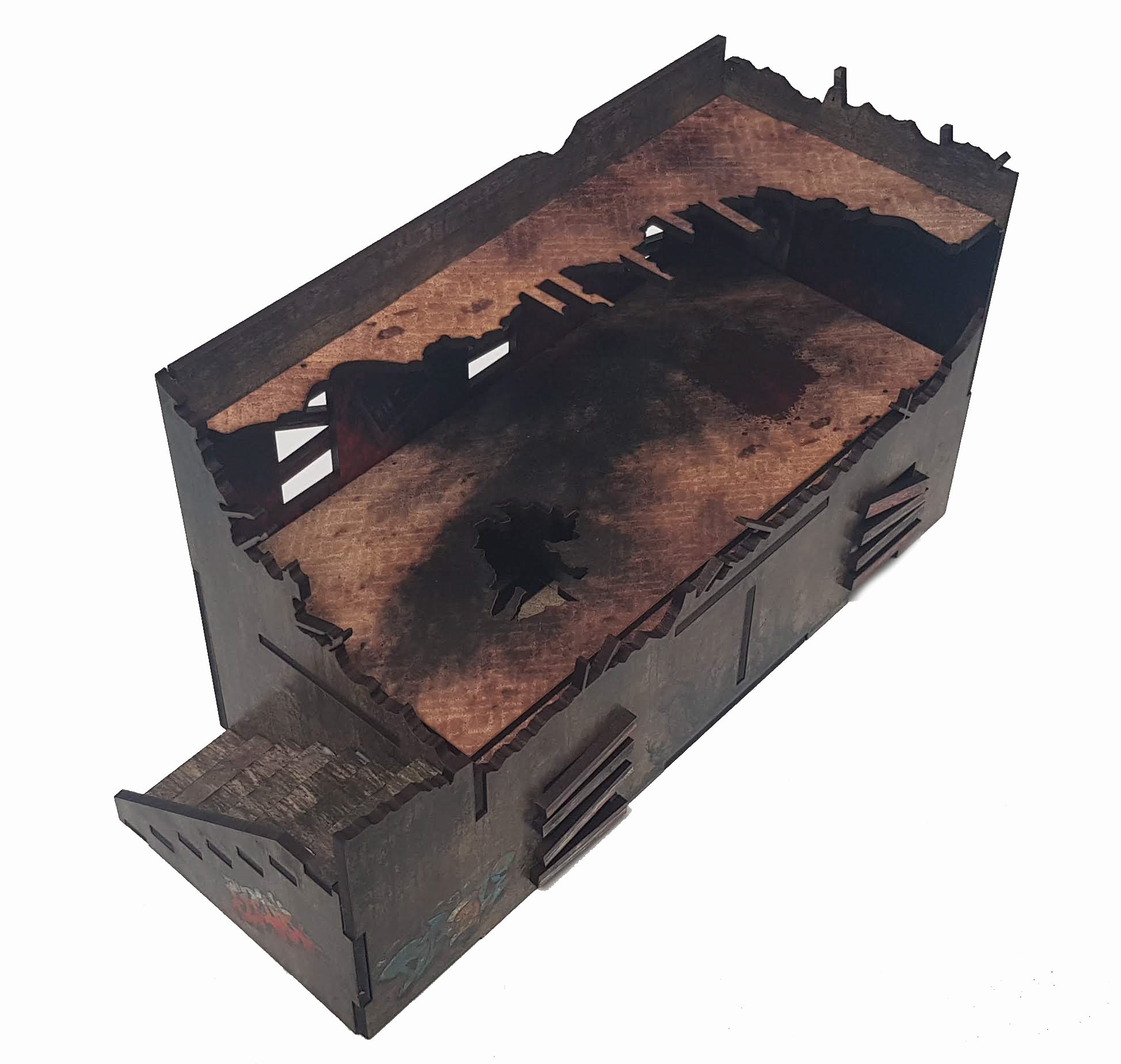 MDF 28mm Scale Pre Printed Urban Decay Shops Warhammer, Malifaux, Bolt ...