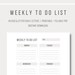 Printable Weekly to Do List | to Do List | Simple Weekly Task List ...