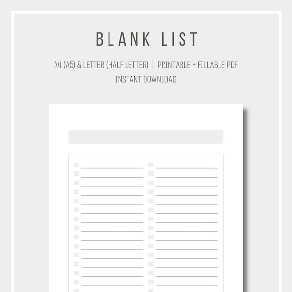 Fillable Column Template - Etsy