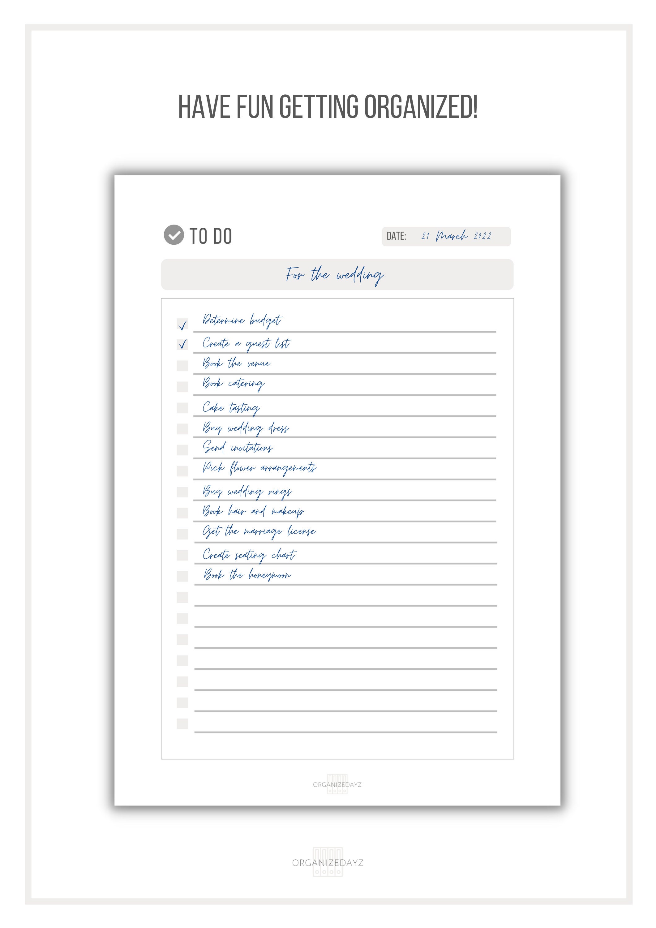 To Do List | Minimal Task List | Simple to Do List | Productivity ...