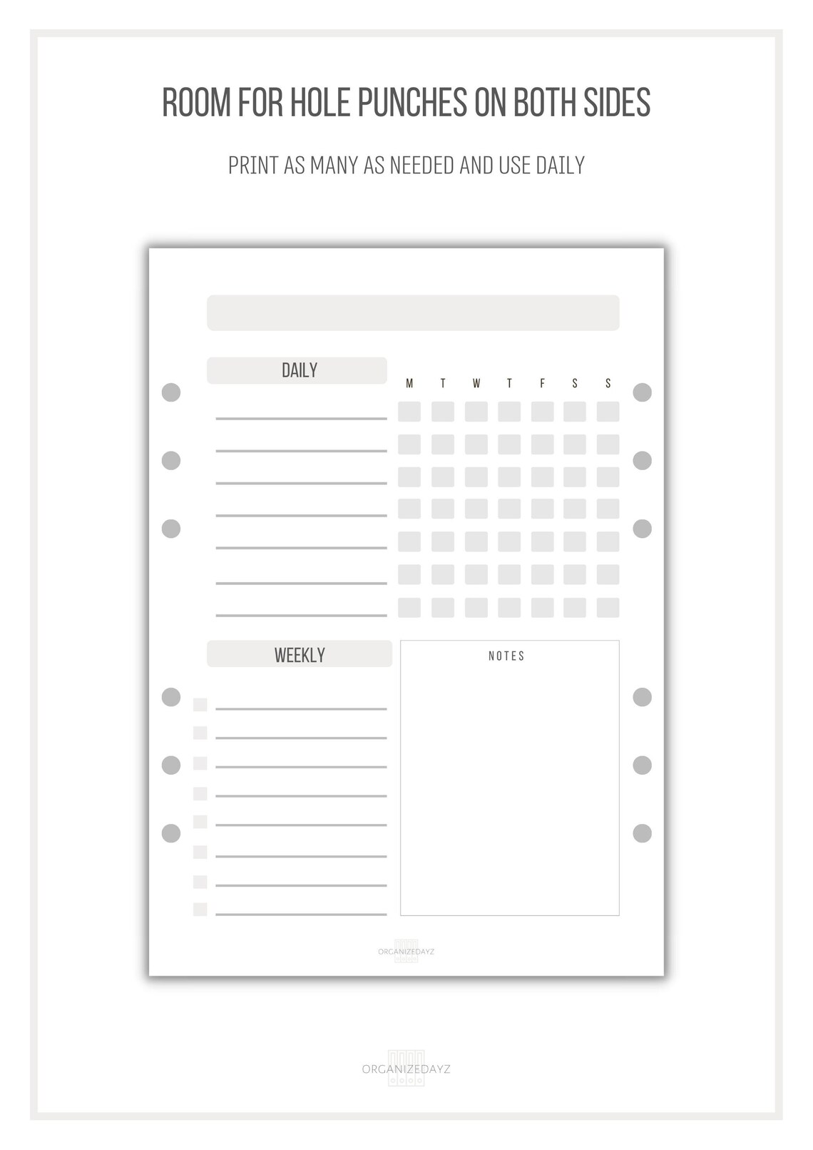 Printable Blank Chart Blank List Simple Daily and Weekly Chart Blank to ...