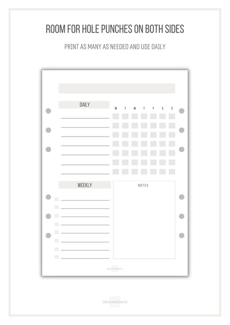 Printable Blank Chart | Blank List | Simple Daily and Weekly Chart ...