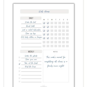 Printable Blank Chart | Blank List | Simple Daily and Weekly Chart ...