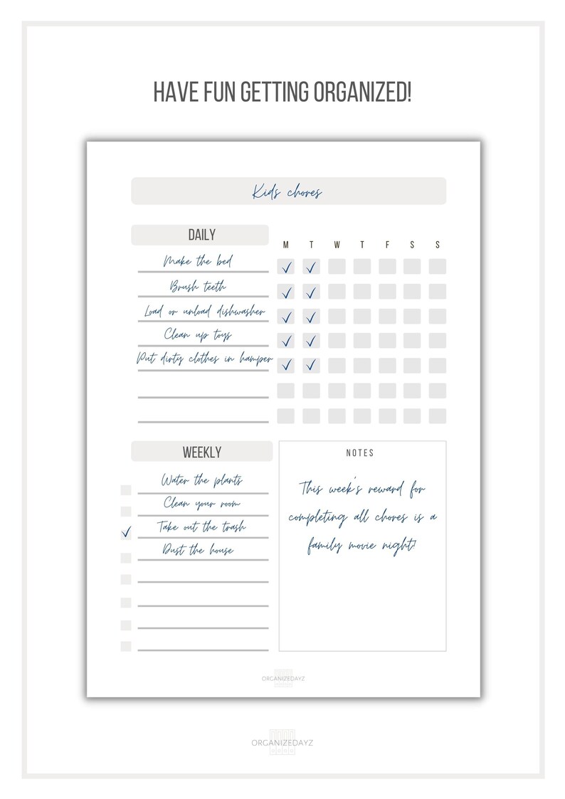 Printable Blank Chart Blank List Simple Daily and Weekly Chart Blank to ...