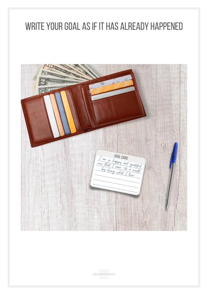 Goal Cards | Goal Setting | Printable Goal Card | Motivation Cards ...