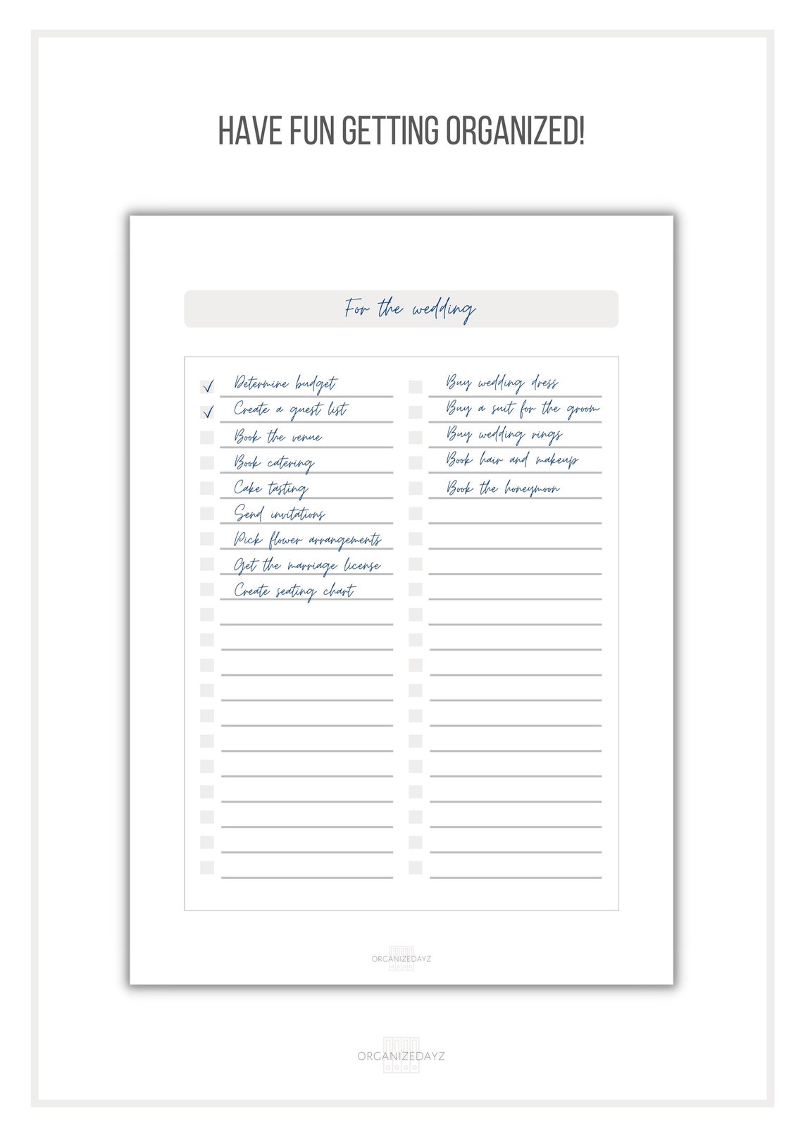 Printable Blank List | Simple List Template | Planner Insert ...