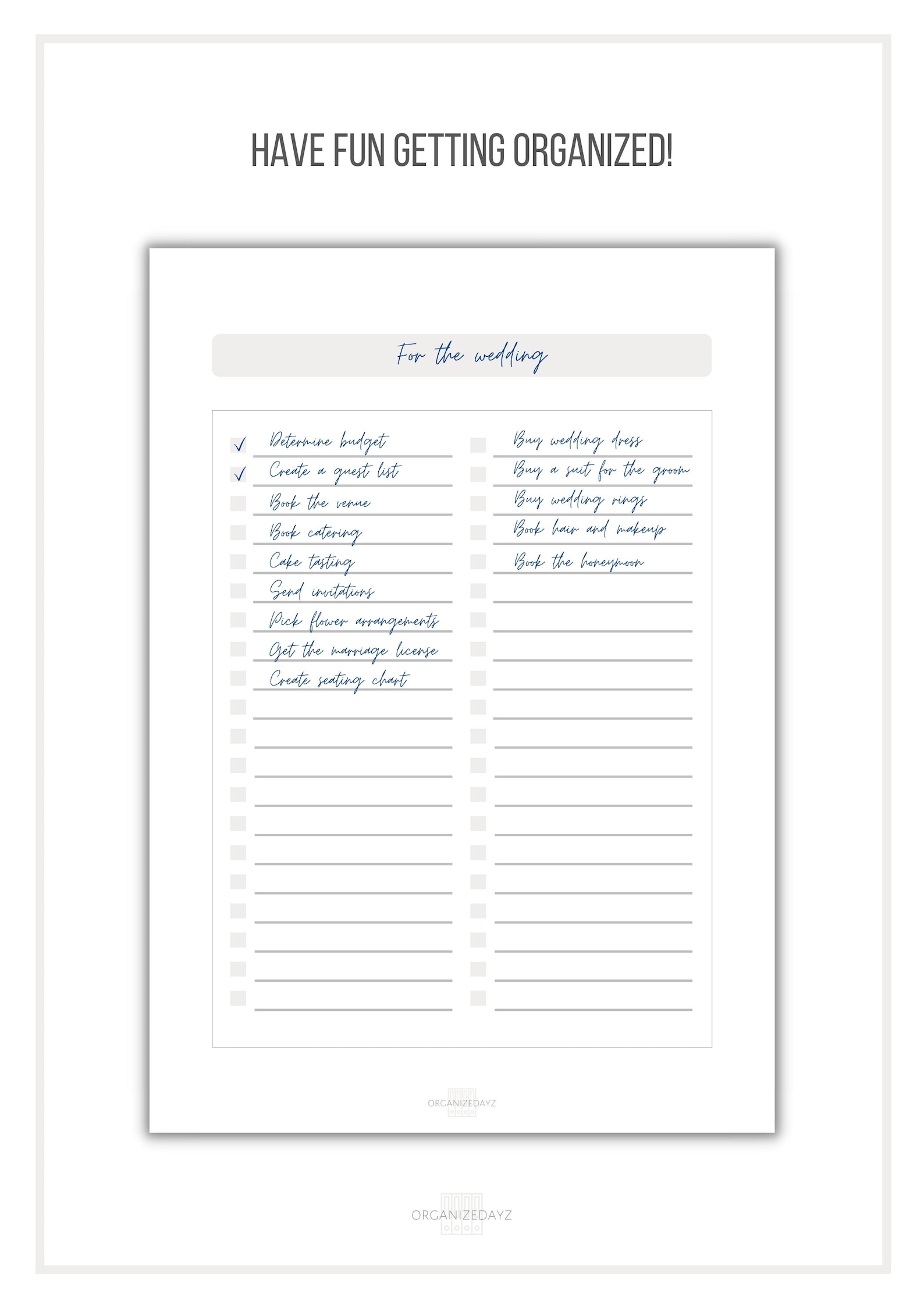 Printable Blank List | Simple List Template | Planner Insert ...
