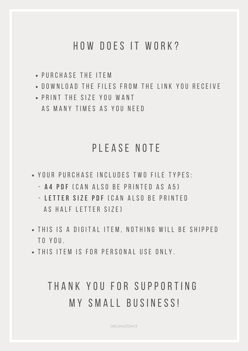 Blank List | Simple List Template | Printable List | Digital List | Two ...