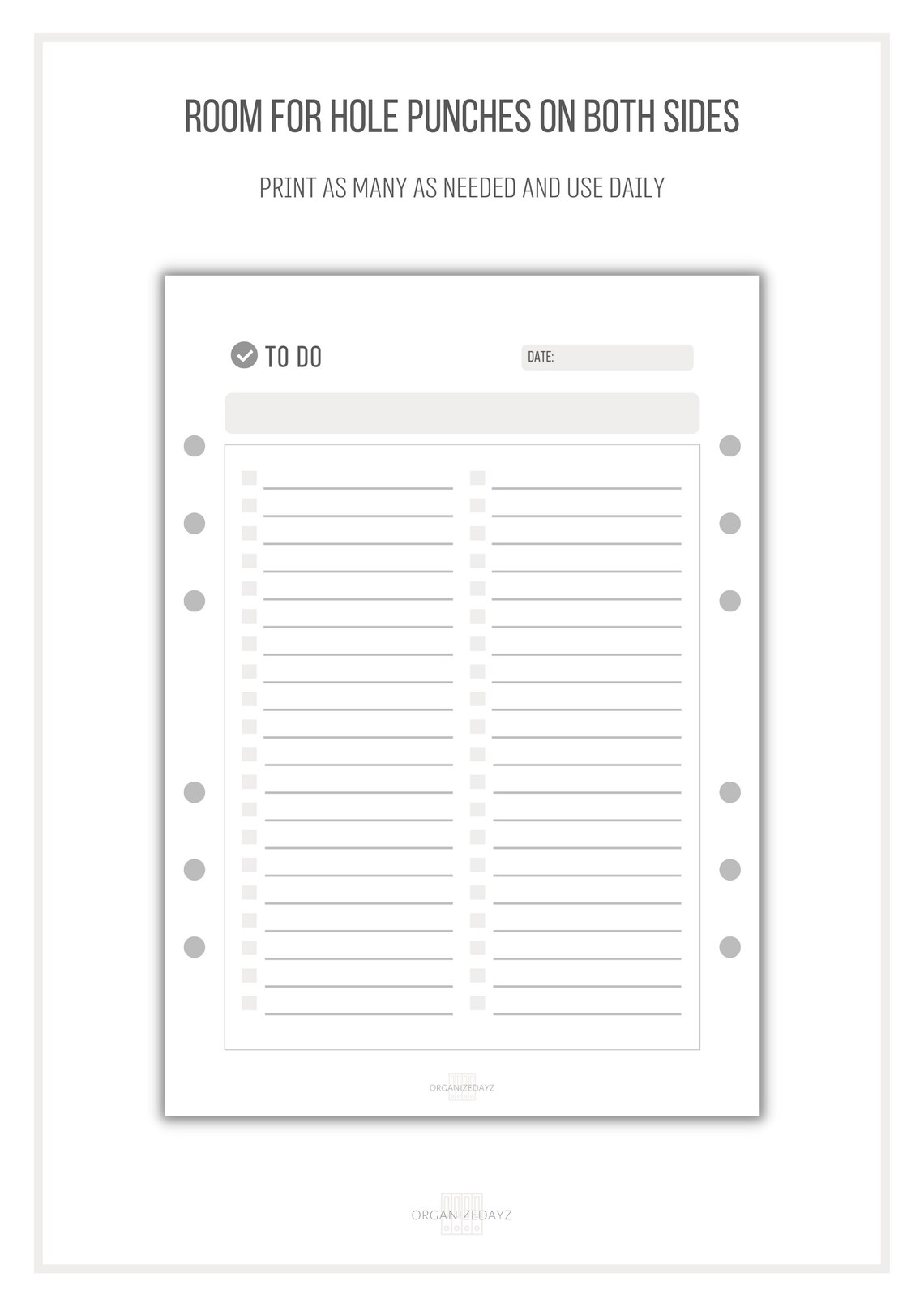 To Do List Minimal to Do List Simple Task List Productivity Planner ...