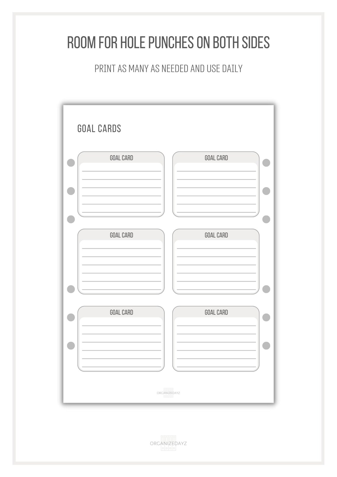 Goal Cards | Goal Setting | Printable Goal Card | Motivation Cards ...