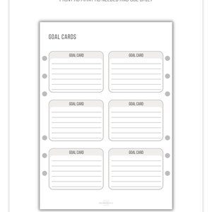 Goal Cards | Goal Setting | Printable Goal Card | Motivation Cards ...