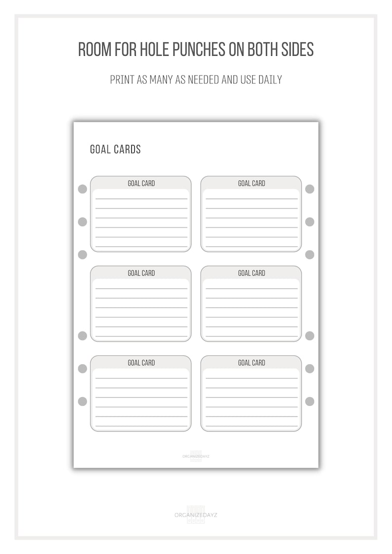 Goal Cards | Goal Setting | Printable Goal Card | Motivation Cards ...