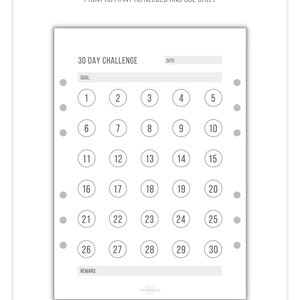 30 Day Challenge | Goal Setting | Habit Forming | Progress Tracker | A4 ...