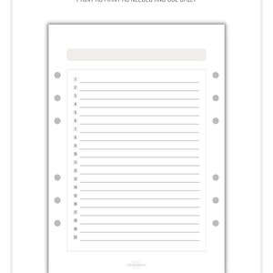 Numbered Blank List | Simple List Template | Printable List | Digital ...