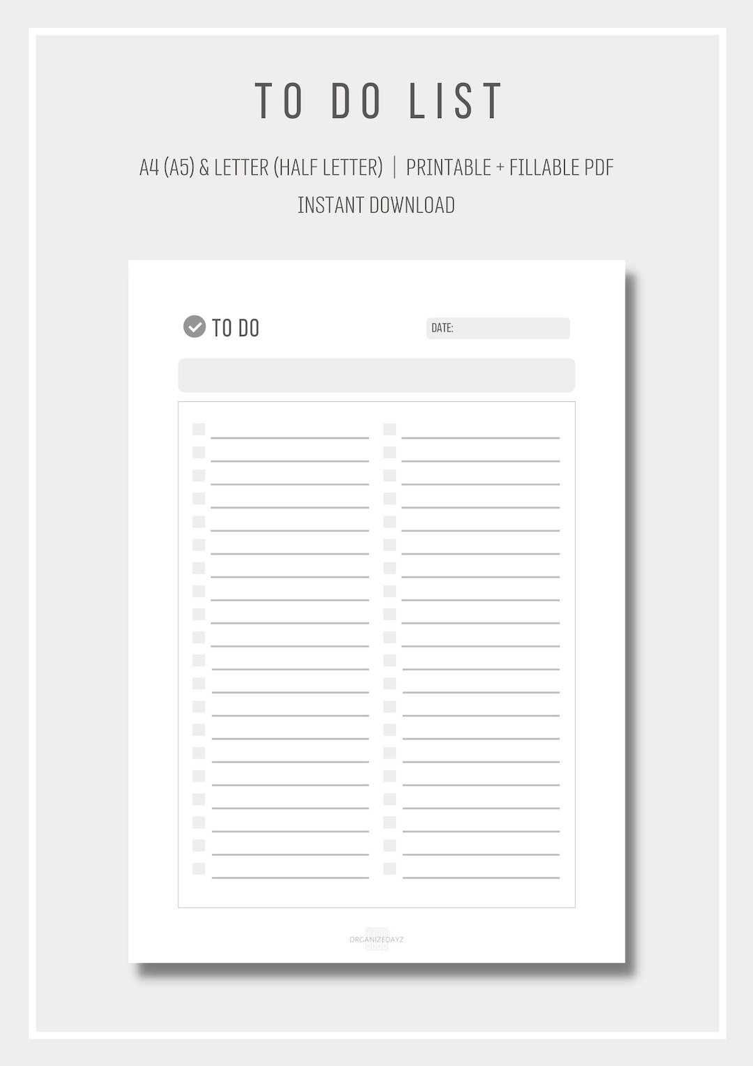 To Do List | Minimal to Do List | Simple Task List | Productivity ...