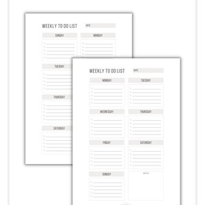 Printable Weekly to Do List | to Do List | Simple Weekly Task List ...