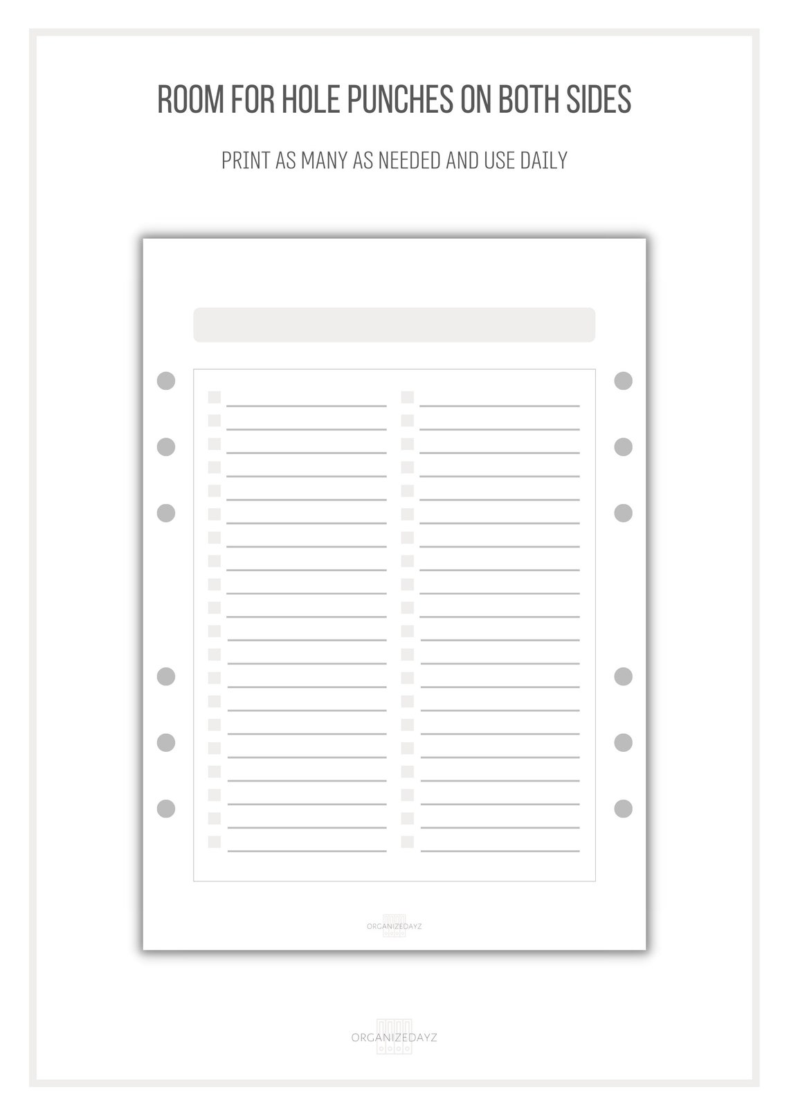 Printable Blank List | Simple List Template | Planner Insert ...