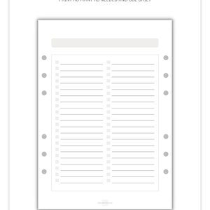 Printable Blank List | Simple List Template | Planner Insert ...