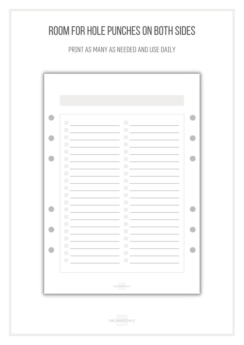 Printable Blank List | Simple List Template | Planner Insert ...